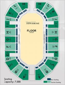 This historic Hippodrome at the National Cattle Congress Fair Grounds